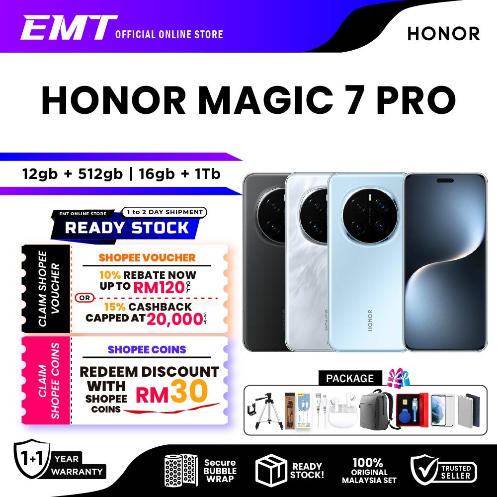 HONOR Magic 7 Pro 5G [12GB RAM 512GB ROM] [16GB RAM 1TB ROM] - Original HONOR Malaysia | Shopee ...