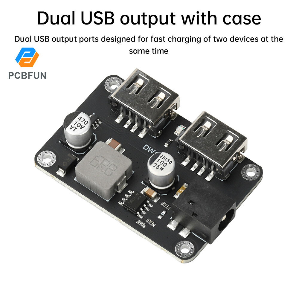 Pcbfun DC-DC Step-Down Module 9V/12V/24V to 5V5A Cell Phone Car USB ...