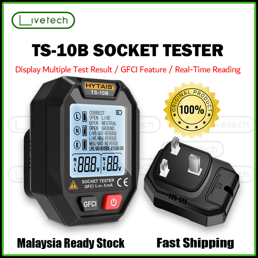 LiveTech Digital SOCKET TESTER TS-10B Socket Tester Voltage Test Socket ...