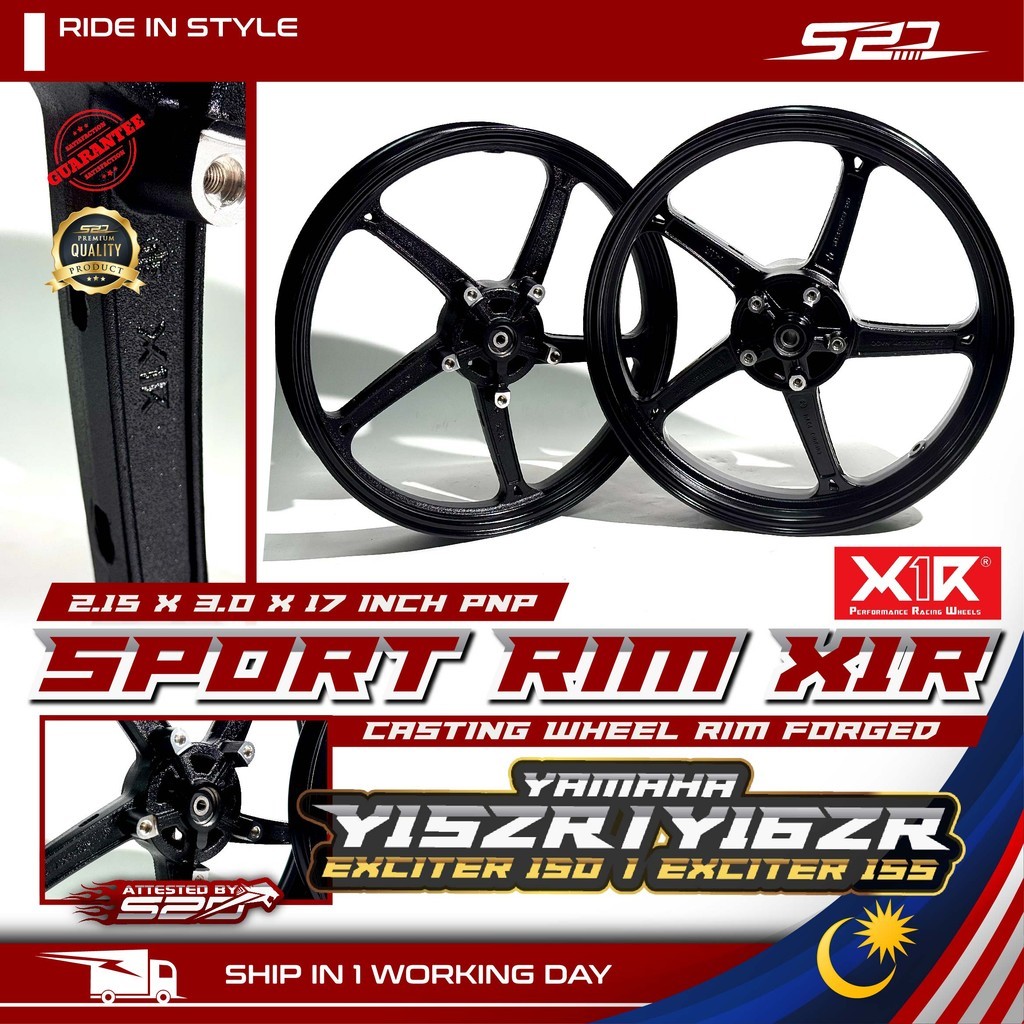 Sport Rim X1R IMPORT YAMAHA Y15 Y16 EXCITER 150 155 2.15 X 3.0 X 17INCH ...
