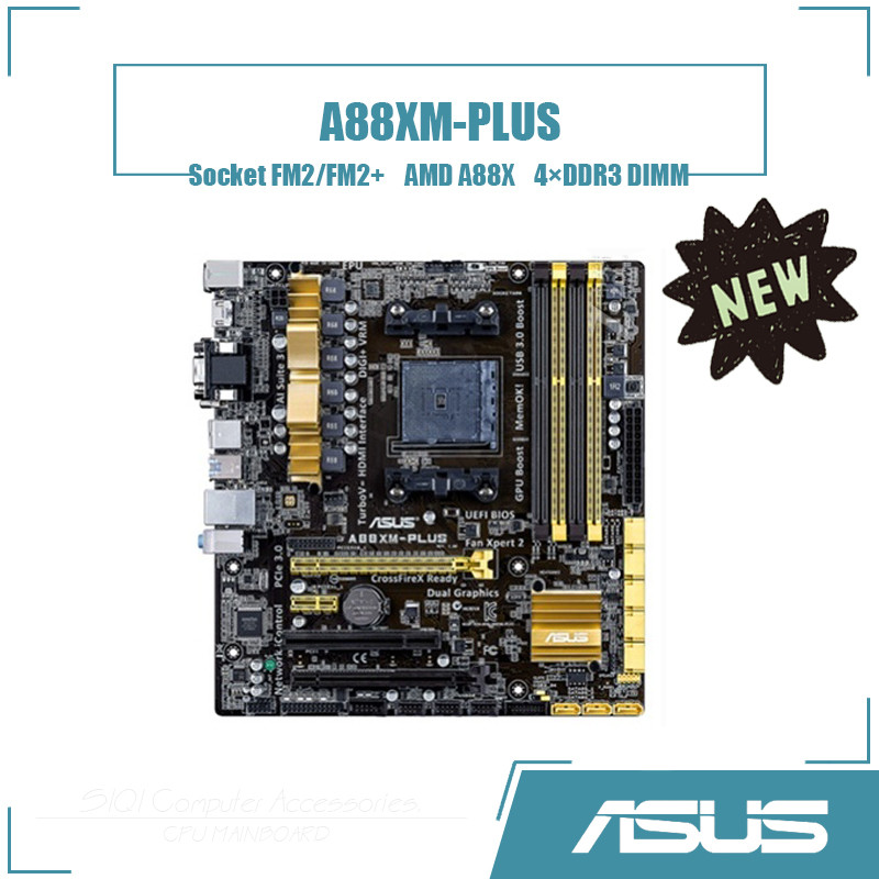 [NEW] ASUS A88XM-PLUS Motherboard 4×DDR3 DIMM AMD A88X Socket FM2/FM2+ Desktop Mainboard ...