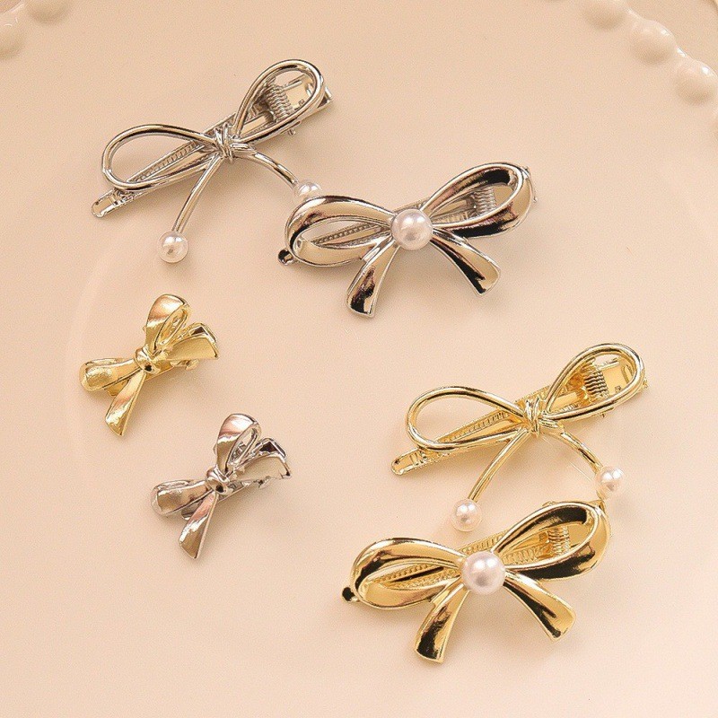 Produk baru # Klip Rambut Sisi Busur Logam Gaya Korea Klip Bangs Mewah ...