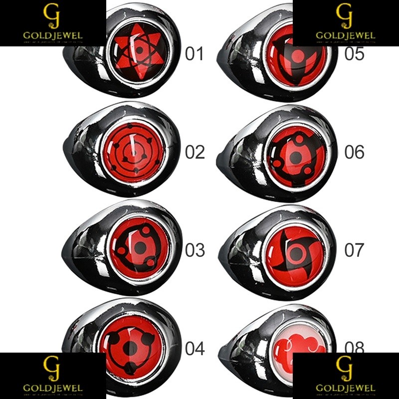 [MDJ] Anime Ring Naruto Akatsuki Uchiha Sasuke Itachi Sharingan Cosplay ...