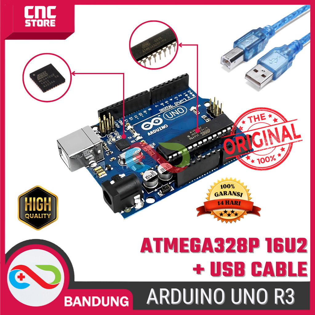 Arduino UNO R3 ATMEGA328P ATMEGA 16U2 Compatible Board + USB Cable | Shopee Malaysia