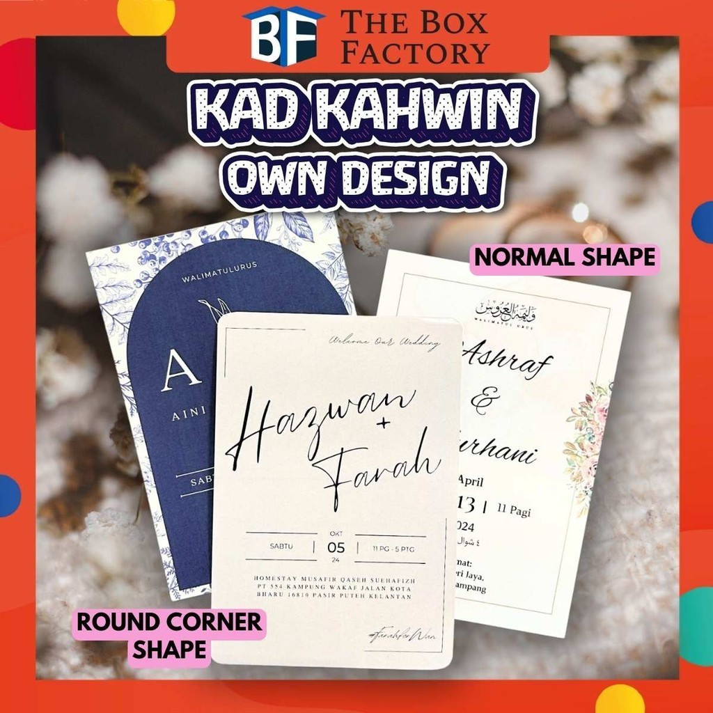 TBF 350-500PCS Own design A6 Kad Kahwin Digital Print | Free Envelop ...
