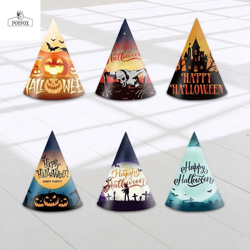 POYFOX Party Hat, Castle Easy To Style Halloween Paper Hat, Funny Ghost ...