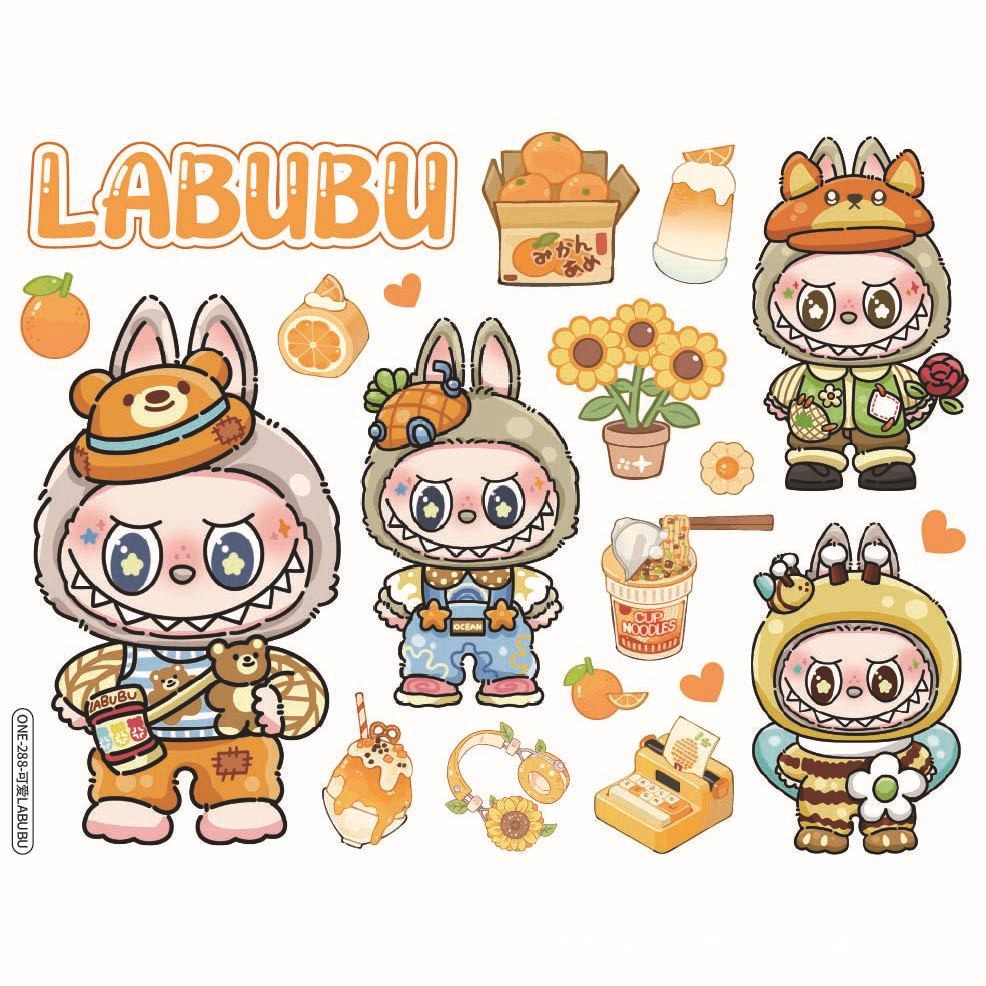Hot Selling Popular Large Size Cute Labubu Journal Stickers DIY Phone ...