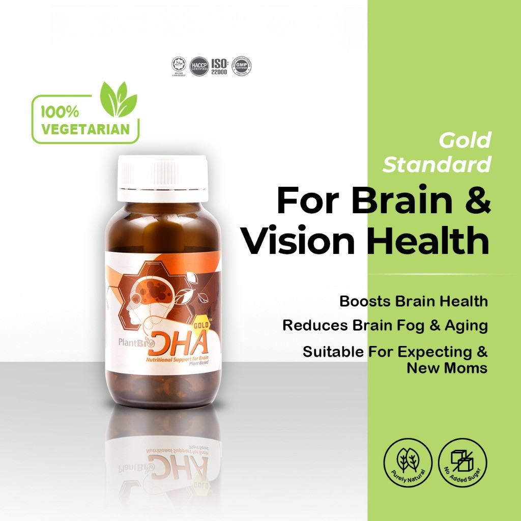 PlantBio DHA Gold 60's Softgel 100% Vegetarian Algae-derived DHA for ...