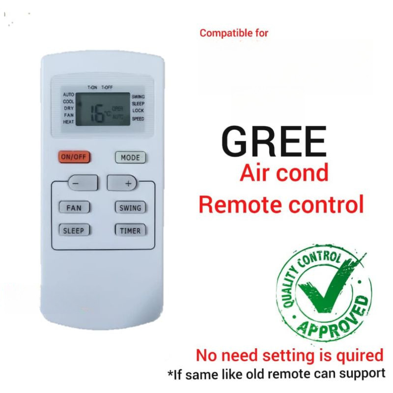GREE TOPAIRE Air cond remote control | Shopee Malaysia