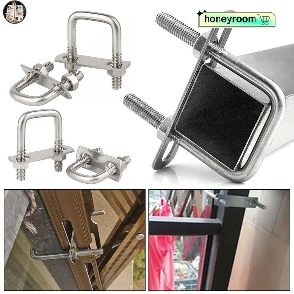 IP 2Sets Square Clamp, Right Angle U-bolt Iron Pipe U-clamp, M6 Screw ...