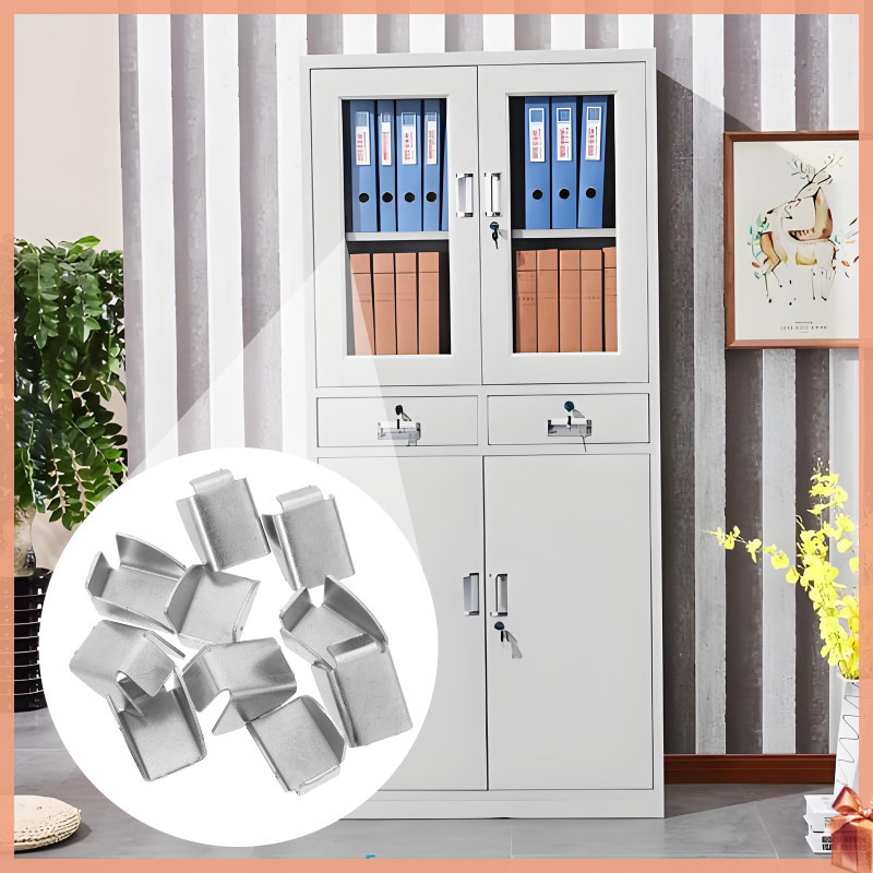 10pcs Klip Rak Logam Tahan Lama Untuk Lemari Kantor Rak Berat Penyangga ...