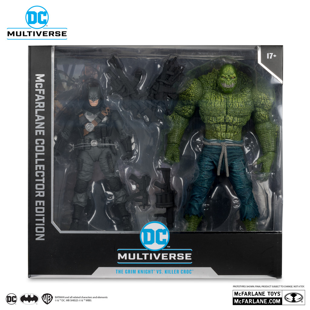 Mcfarlane DC Multiverse Batman Grim Knight vs Killer Croc Megafig (Dark ...