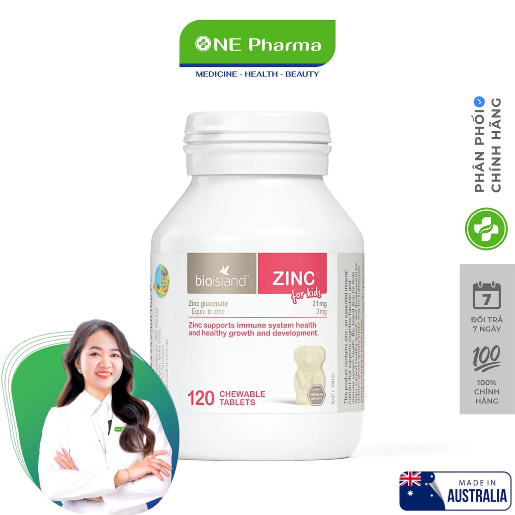 Bio Island Zinc Chewable Zinc Supplement for Children 120 Tablets ...