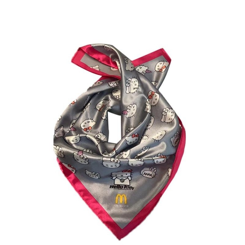 McDonald's＆Hello kitty joint silk scarf,2 colors original quality ...