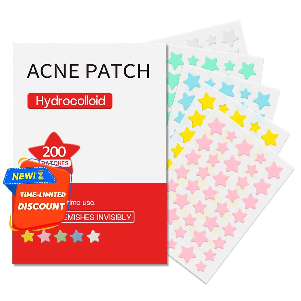 200PCS Pimple Patches For Face, Hydrocolloid Acne Patches, Cute Star ...
