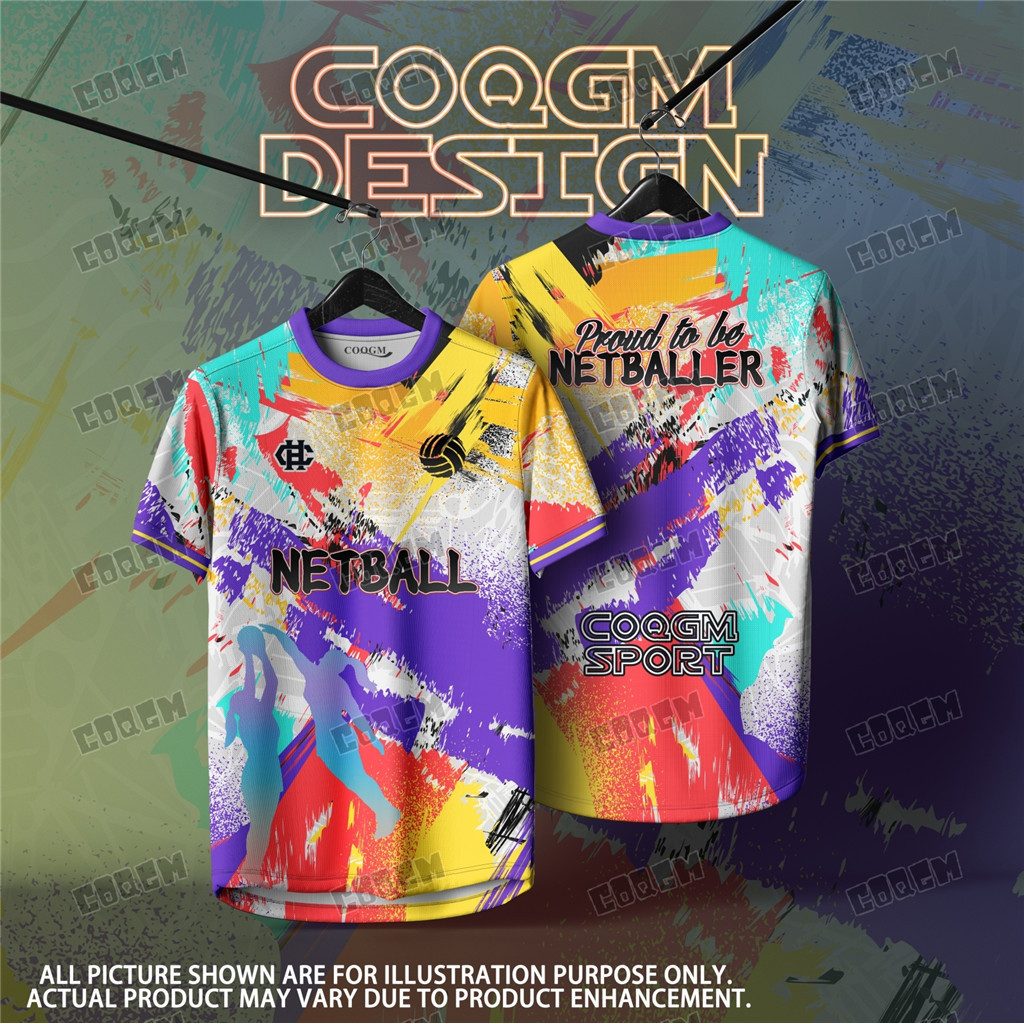 Full sublimation Microfiber Netball Jersey Custom Name Baju Lelak Men's ...