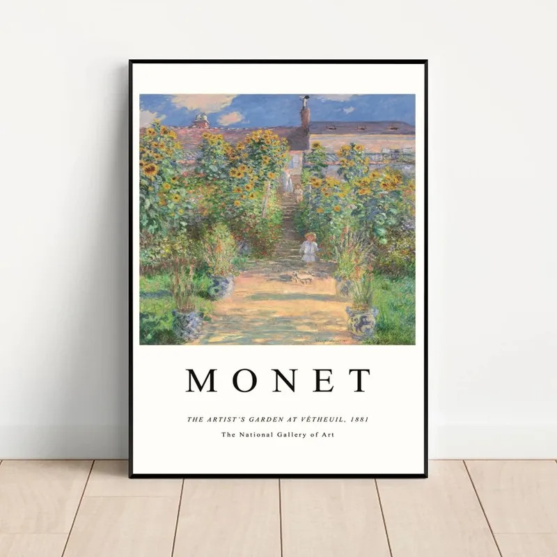 Claude Monet Abstract Canvas Poster Club Bar Vintage Poster Wall Art ...