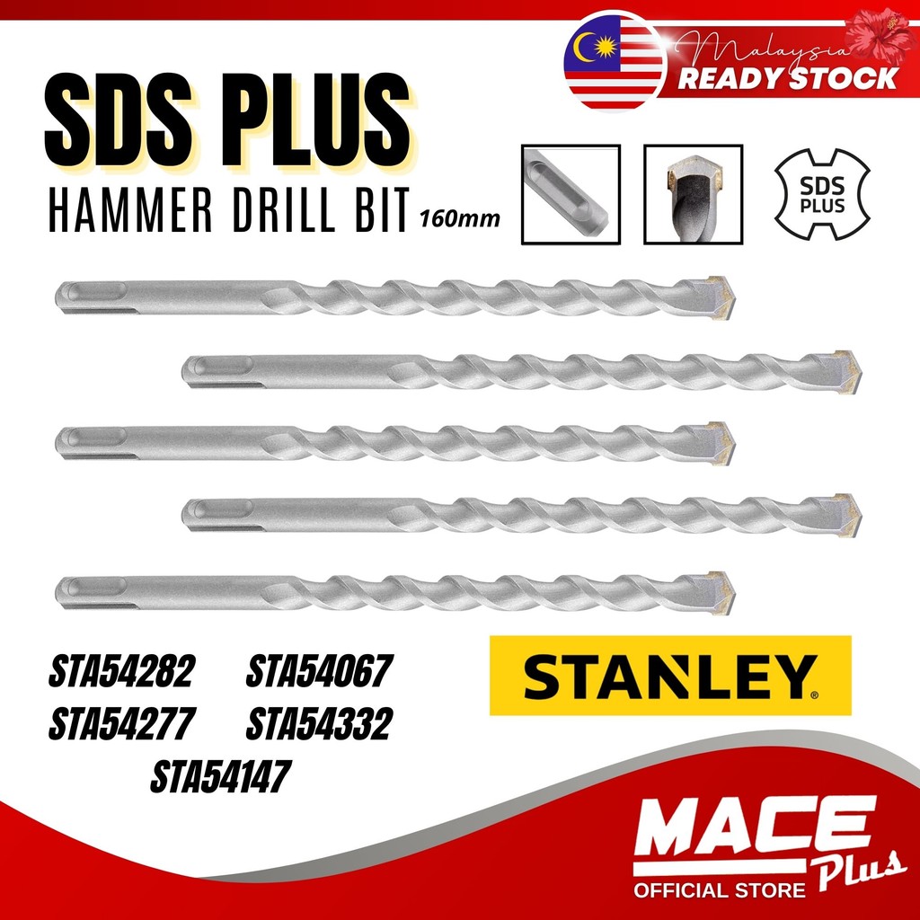 STANLEY SDS PLUS 160mm Hammer Concrete Drill Bit Size 5mm ~ 13mm 钻头 ...