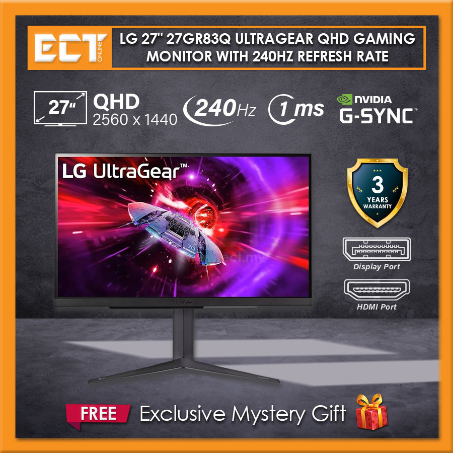 LG 27" 27GR83Q UltraGear QHD Gaming Monitor with 240Hz Refresh Rate ...