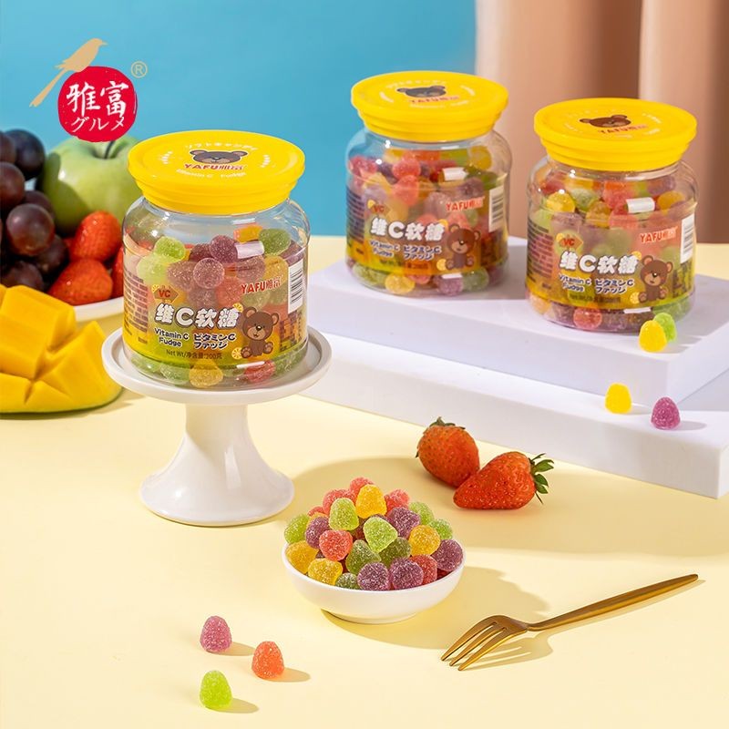 Vitamin C Marshmallow Sour Q Gummy Canned VC Mixed Fruit Flavor qq ...