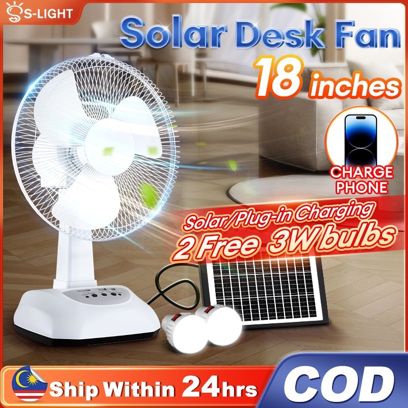 Kipas Solar Outdoor Solar Fan DC Fan Power Large Wind Portable Fan ...