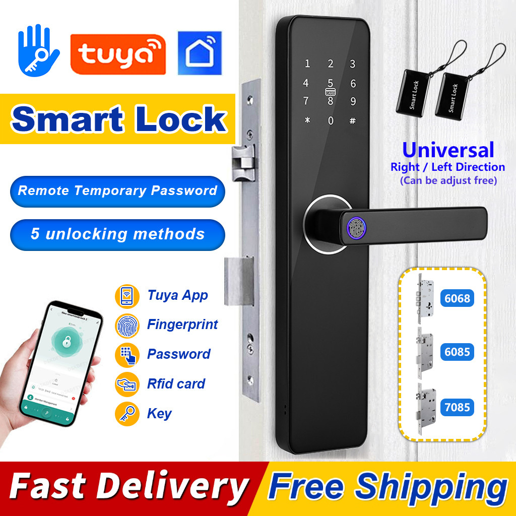 24h Ship Out】Tuya App Digital Fingerprint Lock Supports WiFi remote ...