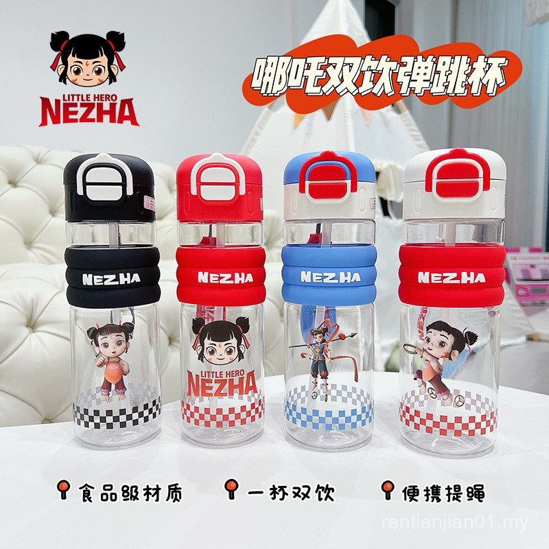 Botol Air Kanak-kanak Nezha Baharu Cawan Plastik Minuman Dwi Cawan ...