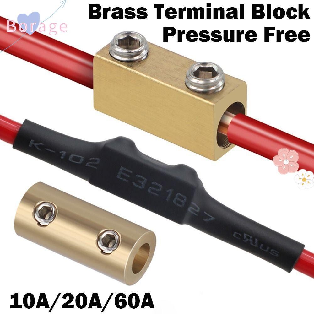 BORRAONE Brass Terminal Block, High Current Pressure Free High Power ...
