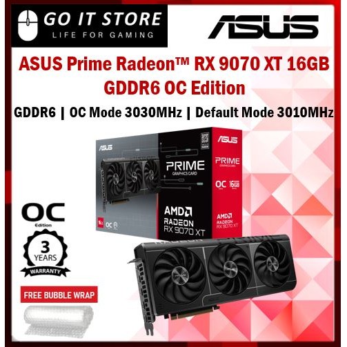 ASUS Prime Radeon RX 9070 XT OC Edition 16GB GDDR6 (PRIME-RX9070XT-O16G ...