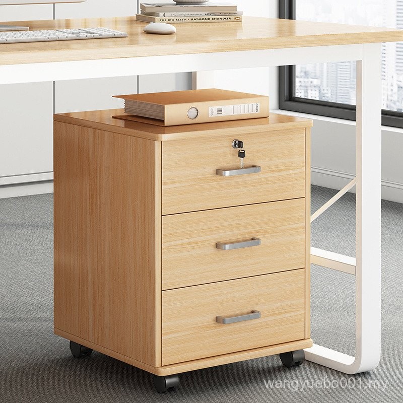File Cabinet Office Locked Storage Cabinet Movable Under Wheeled Desk ...