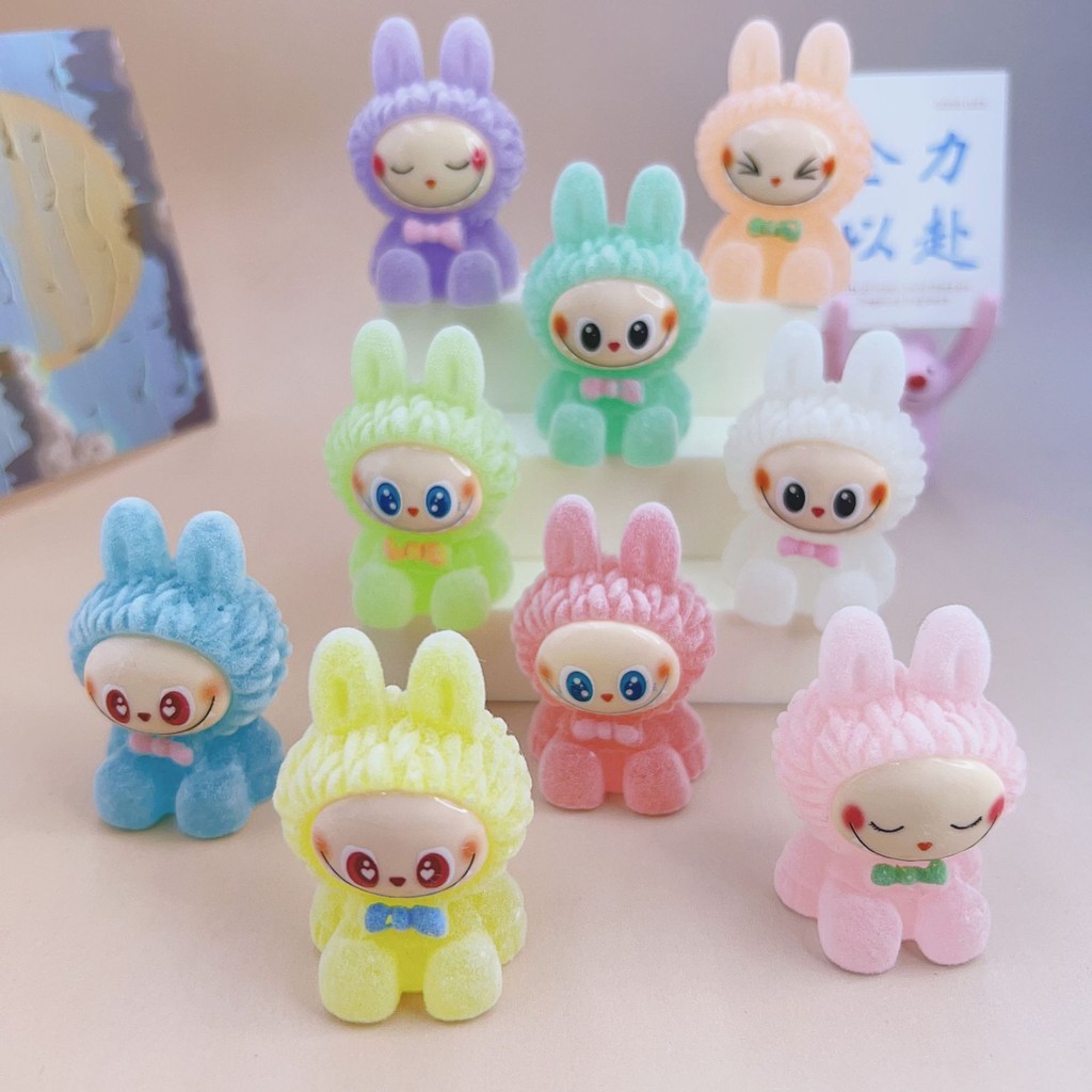 Baru Patung Gantungan Tangan Labubu Comel Kecil 4cm Vinil Aksesori Tiga ...