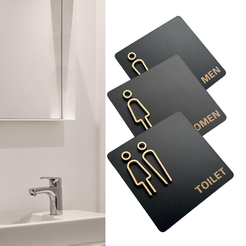 Washroom Signage Acrylic Public Toilet Door Signage Men's And Women's ...