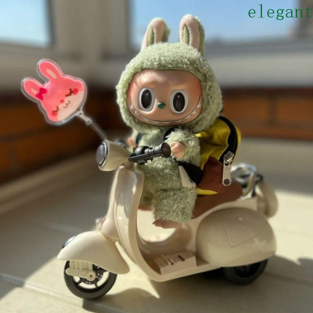 ELEGANT Labubu Doll Toy, 360 Degree Rotating Movable Labubu Motorcycle ...