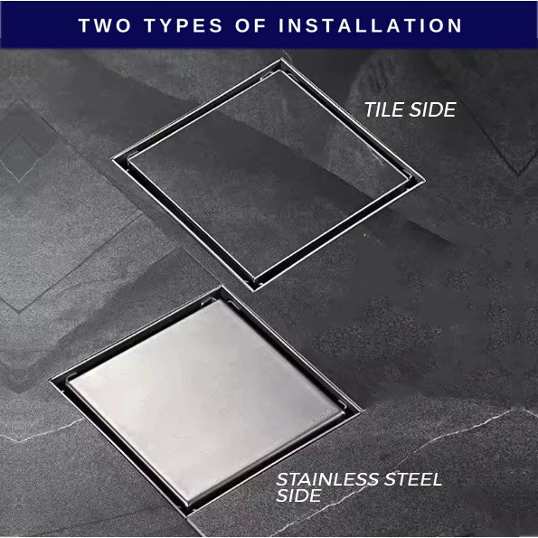 130cm x 130cm Stainless Steel Floor Trap AntiCockroach Tile Insert ...