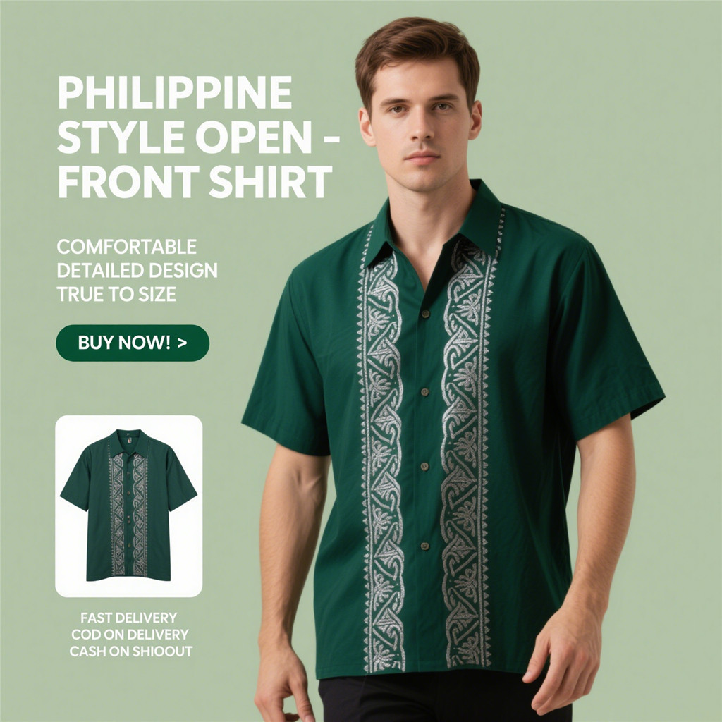 2025 Barong Tagalog Ethnic Style Men's Modern Retro Floral Sublimation ...