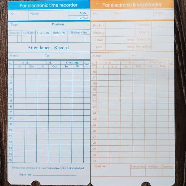 🔥 PUNCH CARD 🔥 Time Clock Punch Card HOTSELLING Attendance 2025 Worker ...
