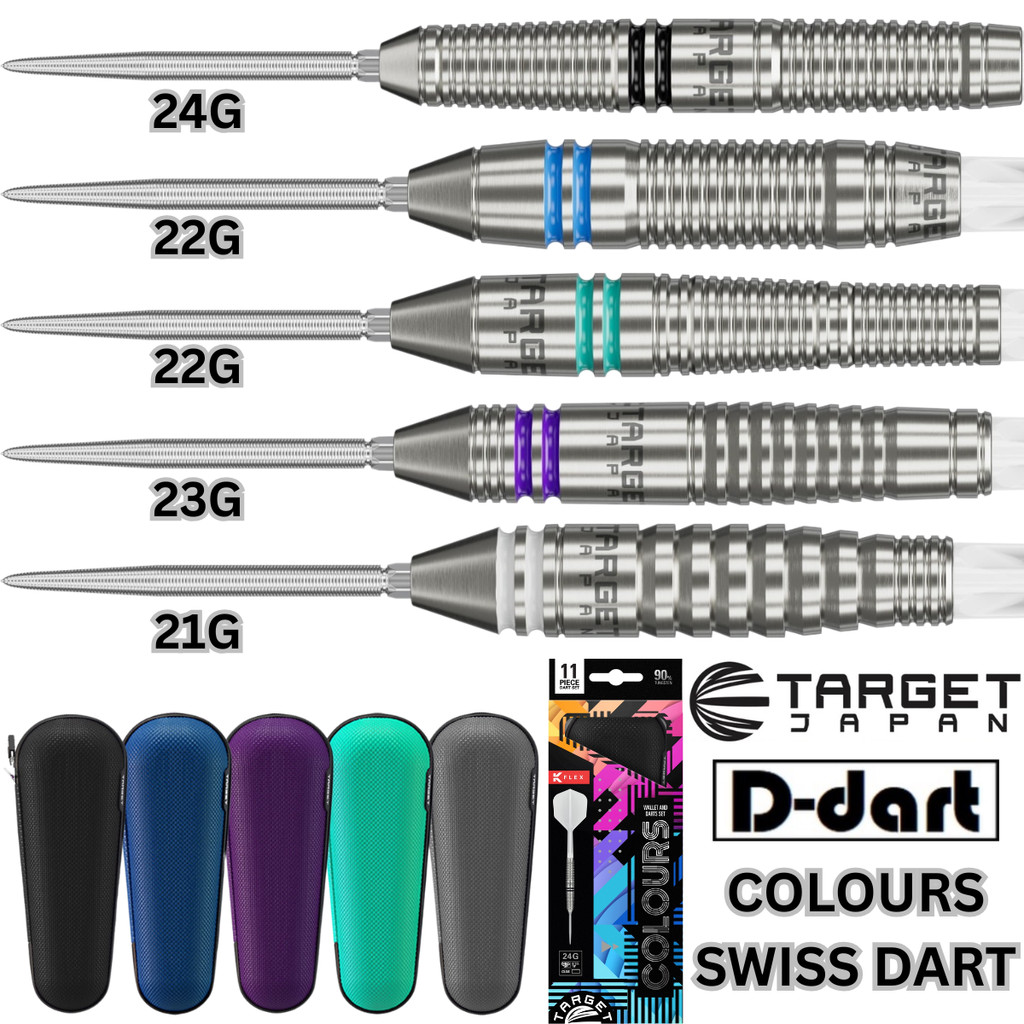 TARGET STEEL TIP DARTS - COLOURS G4 (SWISS) SP 90% TUNGSTEN STEEL DART ...