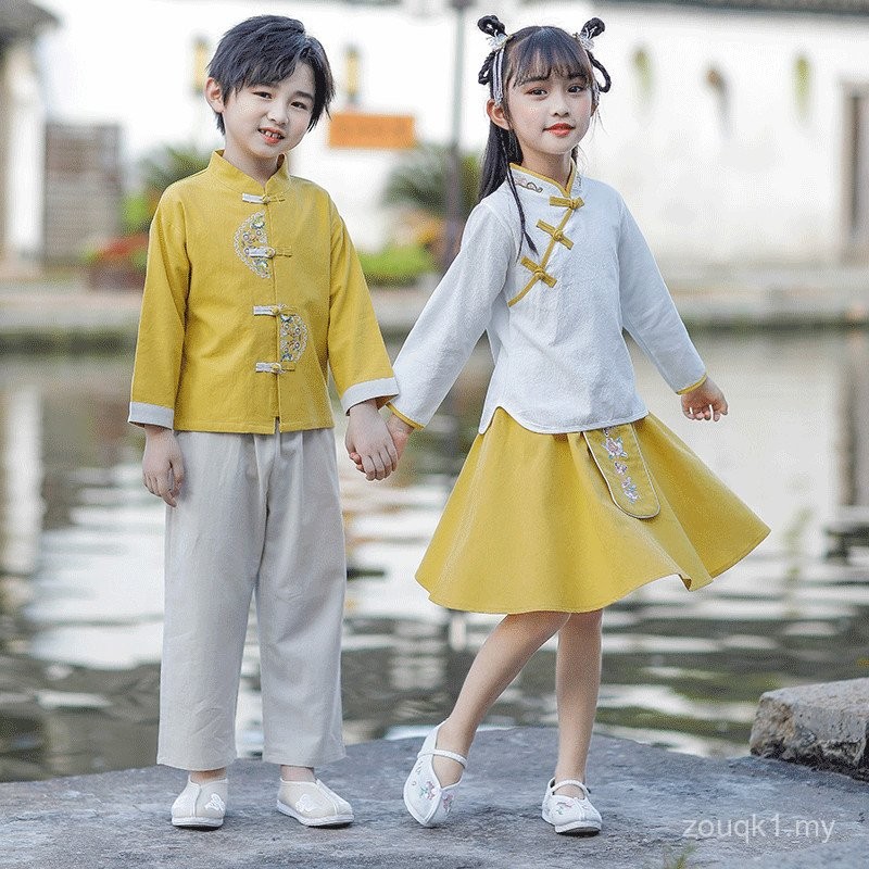 Pakaian Tradisional Cina Hanfu Kanak-kanak Lelaki Pakaian Tradisional ...