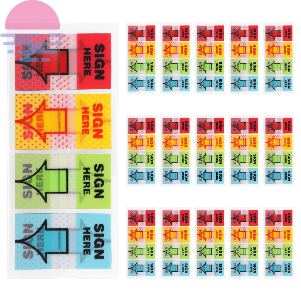 1600 Pcs Sign Here Stickers Versatile Sign Here Flags Functional Sign ...