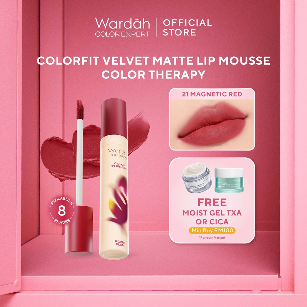 Wardah Colorfit Velvet Lip Mousse Color Therapy - Mousse-like Soft ...