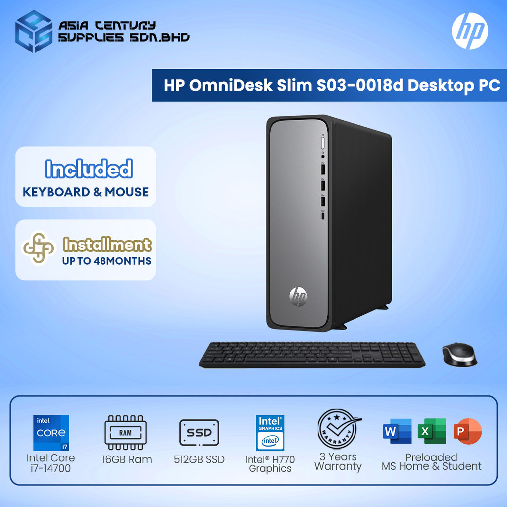 HP OmniDesk S03-0003d / S03-0002d/ S03-0018d Slim Desktop PC ( 14th i3 / i5 / i7/ 8/16GB/512GB ...