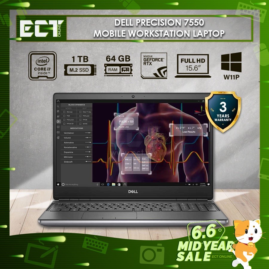 Dell Precision 7550 Mobile Workstation Laptop (i7-10875H 5.10Ghz,1TB ...