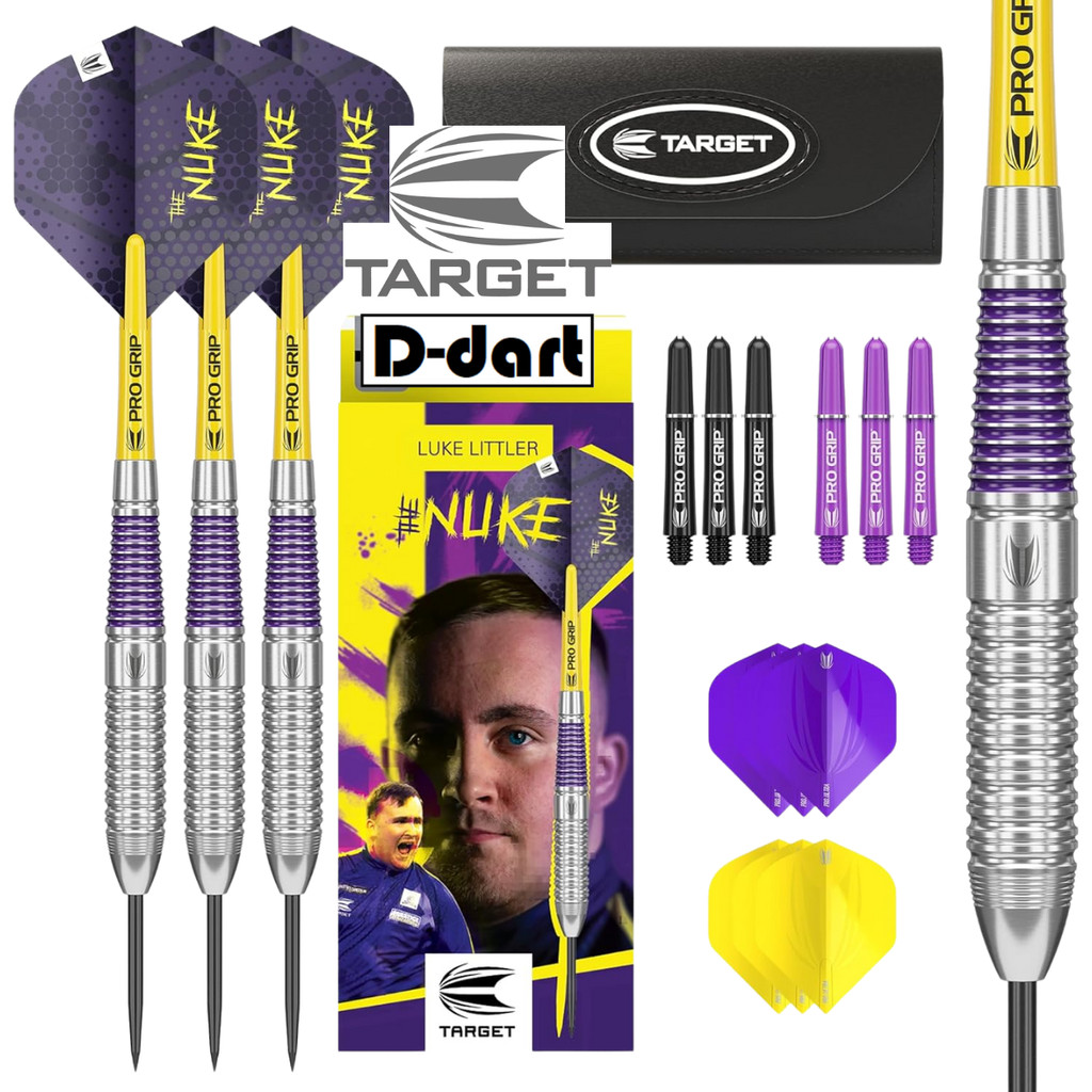 TARGET STEEL TIP DARTS - 22G TEAM PRO LOADOUT LUKE LITTLER BRASS STEEL ...