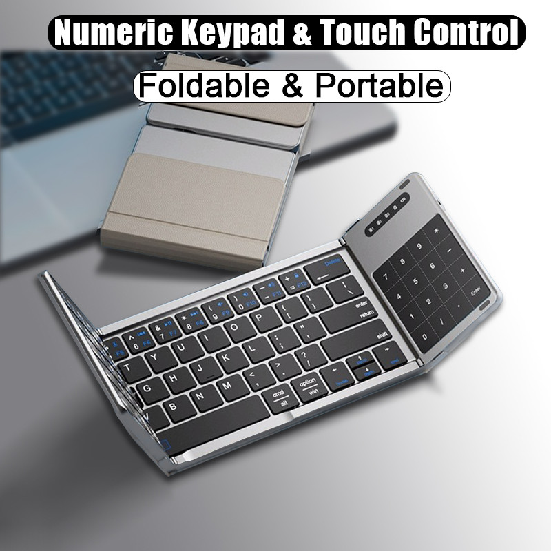 Foldable Keyboard Metal Wireless Bluetooth Portable Mini Keyboard ...