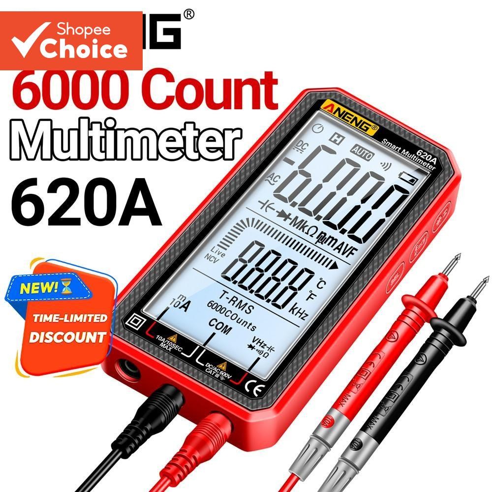ANENG 620A Digital Multimeter - 6000 Counts True RMS with Drop-Proof ...