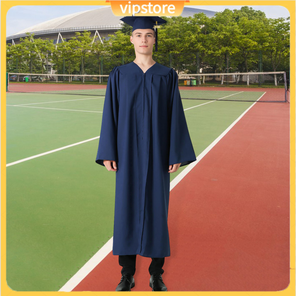 (VIP) Bachelor Cap and Gown Graduation Gown and Cap Set V Neck ...