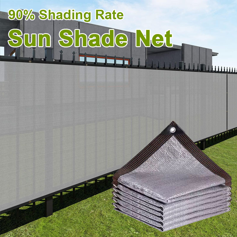 Awning Roof Outdoor 90% Shading Rate Grey Sun Shade Net Garden Balcony ...