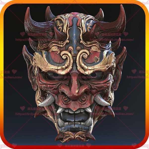 hantu topeng hantu topeng muka MAX Evil Ghost Mask 3D Model Japanese ...
