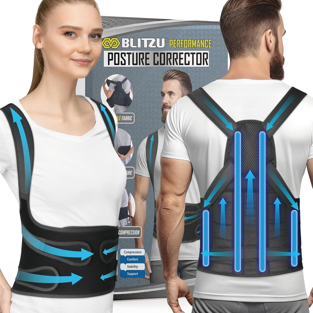 BLITZU Back Brace Posture Corrector for Women and Men. Shoulder ...