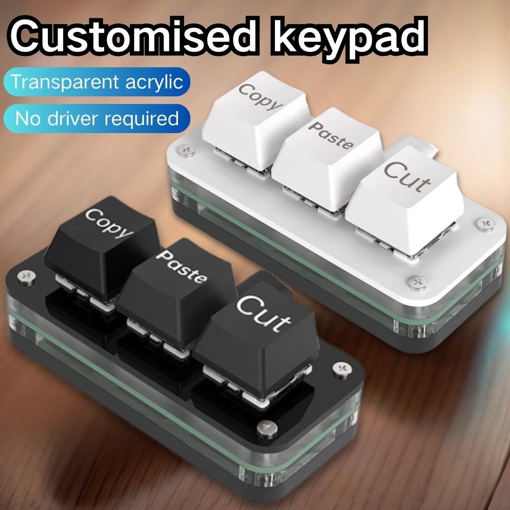 Copy Paste Cut 3-Key Keypad One Handed Mechanical Gaming Keyboard ...